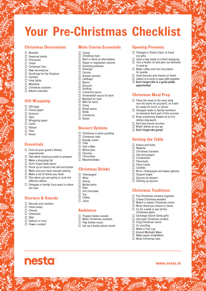 The Best Christmas Checklist Ever! (2026 Update) - Nesta